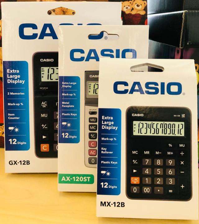 Casio Calculator : GX-12B-BK & AX-12ST (TILT DISPLAY) & MX-12B-BK | Lazada