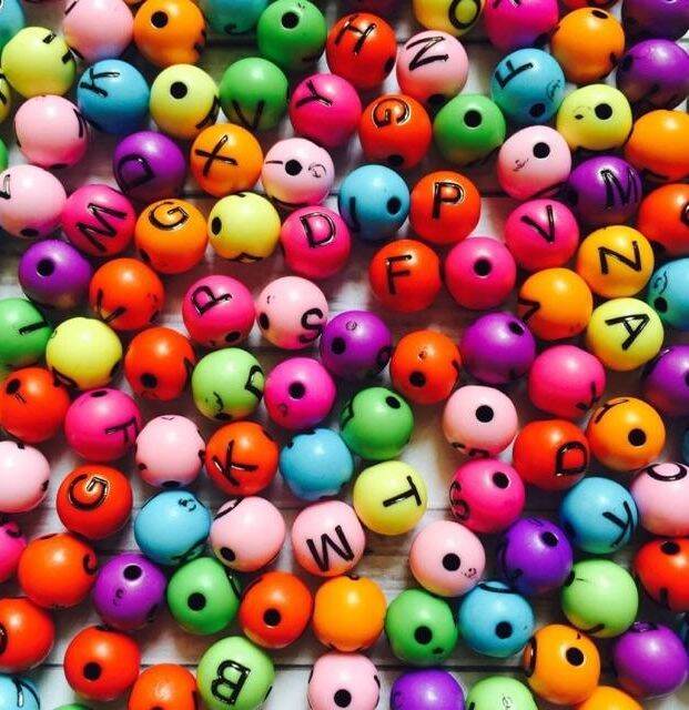 ALPHABET ABJAD HURUF BULAN WARNA (8mm) DIY ART CRAFT HANDMADE ...