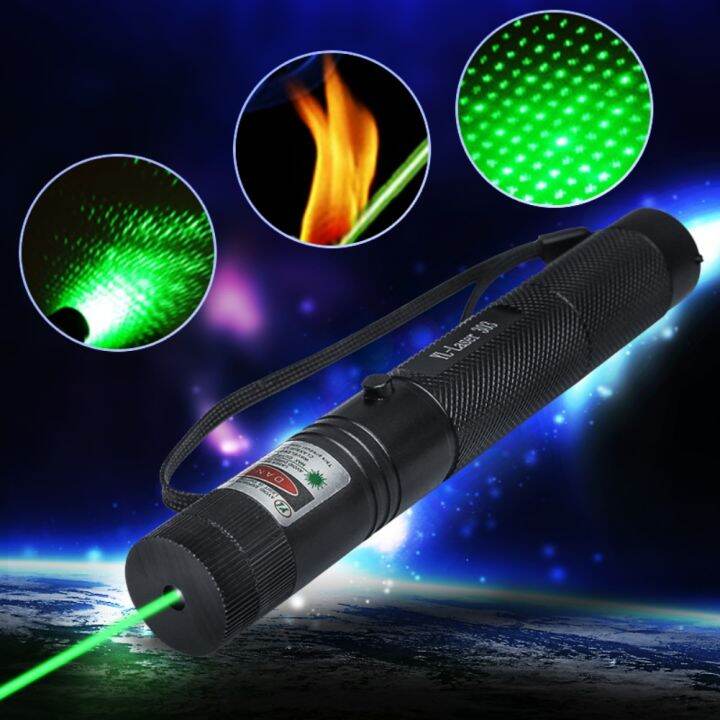 Military Green Laser Pointer Starry Star Flashlight Command Pen Laser ...
