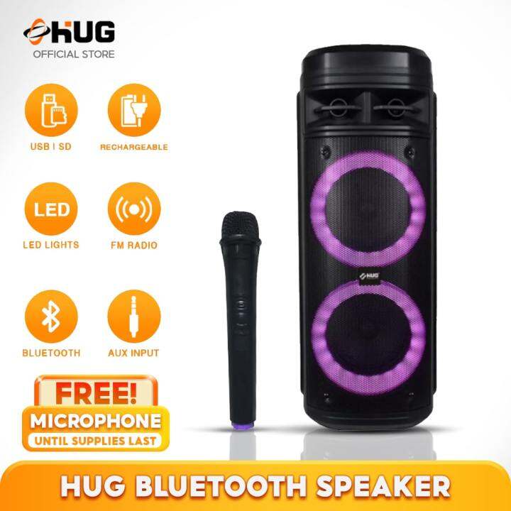HUG LED Karaoke Dual 6.5“ Speaker Stereo Recorder With Wireless ...