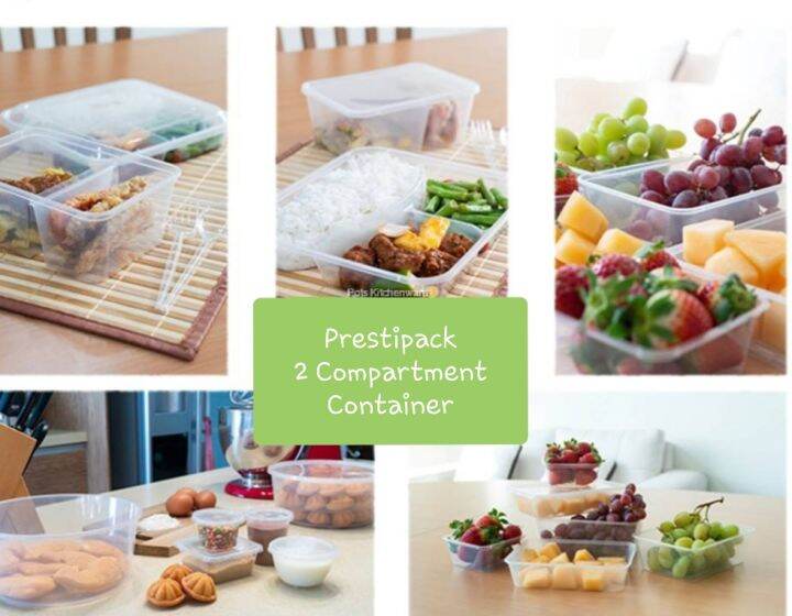 FR 1000 2C/FR 750 2C Microwavable Rectangular 2 Compartment Container ...