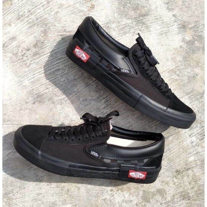 Vans Slip On Cut And Paste Black / Black ORIGINAL | Lazada Indonesia