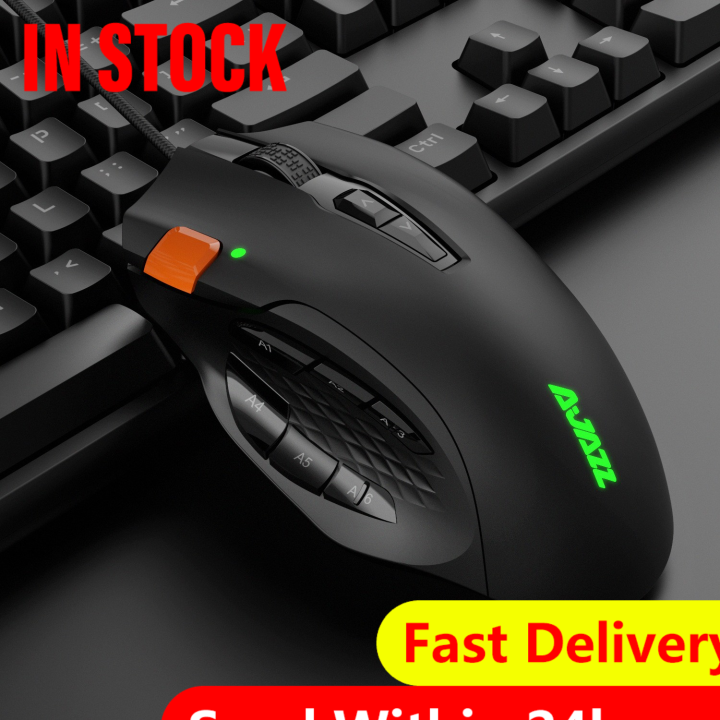 Ajazz Mmo Mouse With Side Buttons Optical Wired Gaming Mouse Up To ...