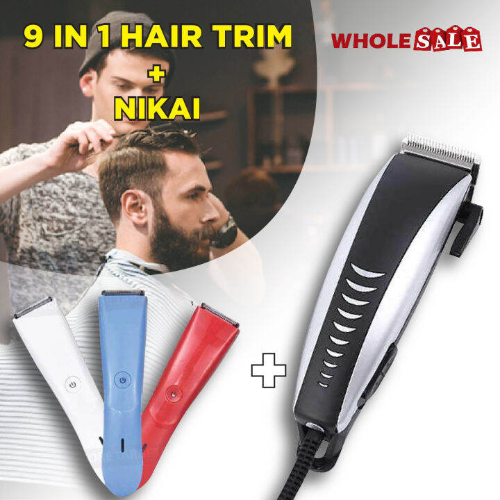 9IN1 Men Hair Shave Trimmer Clipper Rechargeable & Corded Care One Set ...