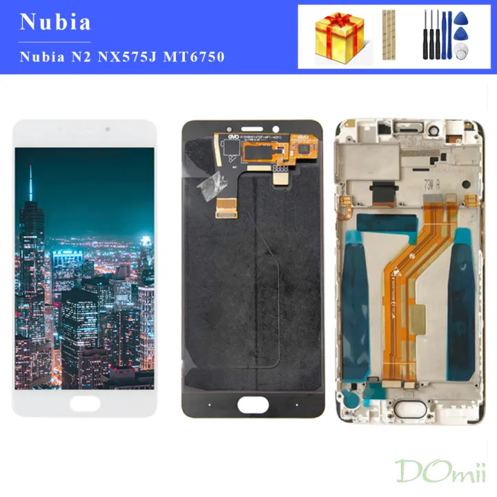 5.5 ''Original AMOLED สำหรับ ZTE Nubia N2 NX575J MT6750จอแสดงผล Lcd พร้อมหน้าจอสัมผัส Digitizer ...