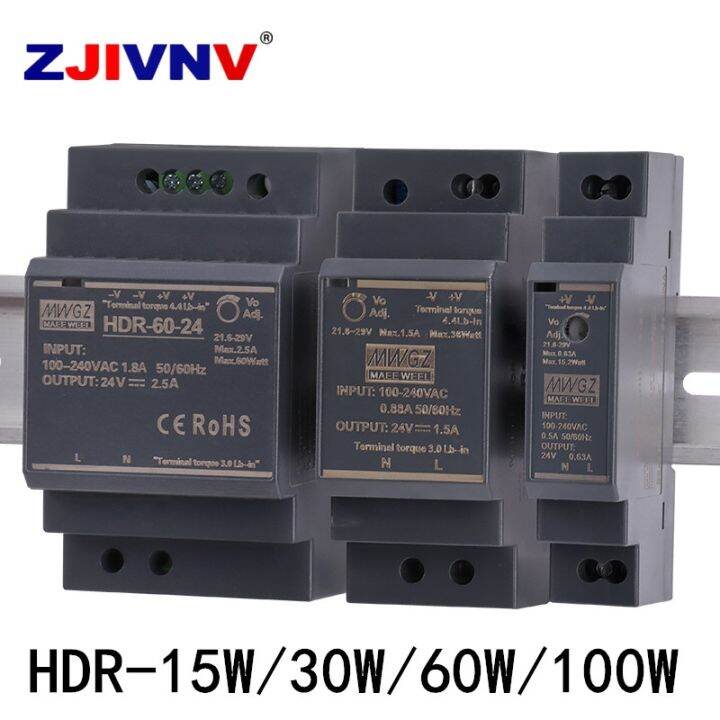 Mini Size Din Rail Mounted Switching Power Supply AC to DC SMPS HRD 15 ...