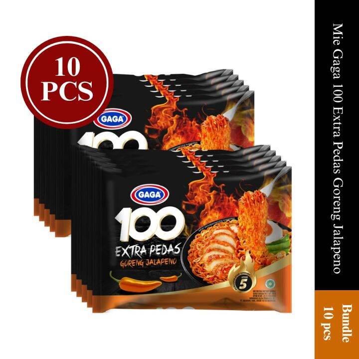 Mie Gaga 100 Extra Pedas Goreng Jalapeno Bundle 10 | Lazada Indonesia