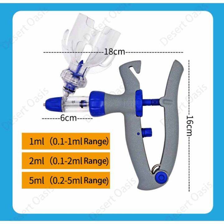 1ml 2ml 5ml Automatic Veterinary Continuous Injector Poultry Adjustable ...