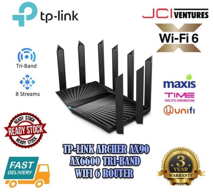TP-Link Archer AX90 AX6600 Tri-Band Wi-Fi 6 Router | Lazada