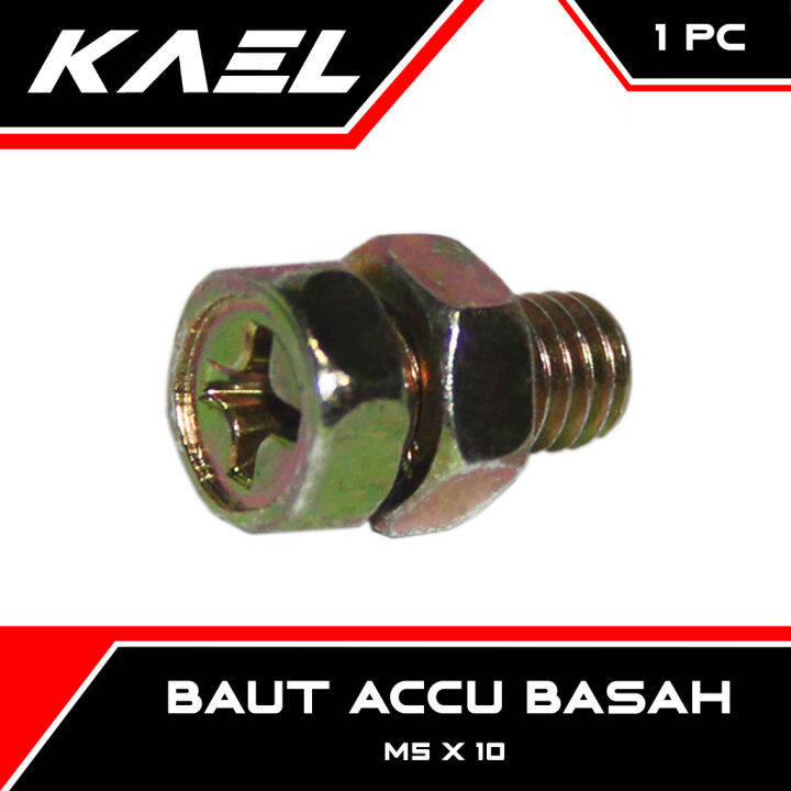 Baut Accu Basah M5 x 10 Baud Bolt Aki Acu Bulat Bulet 5 x 10 5 x 10mm ...