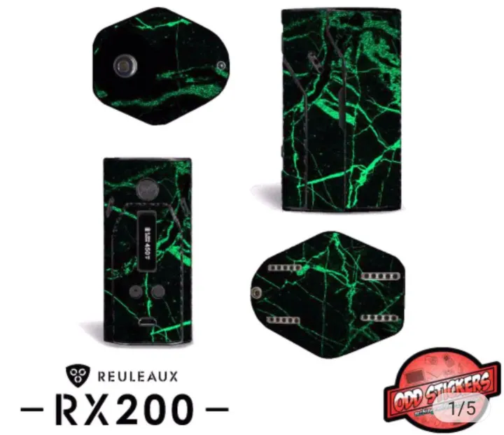 OddStickers Premium Green Marble Skin Cover for Wismec Rx 200 (No vape ...