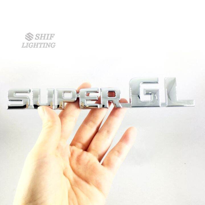 1 x ABS Chrome SUPER GL Logo Letter Car Side Rear Trunk Emblem Sticker ...