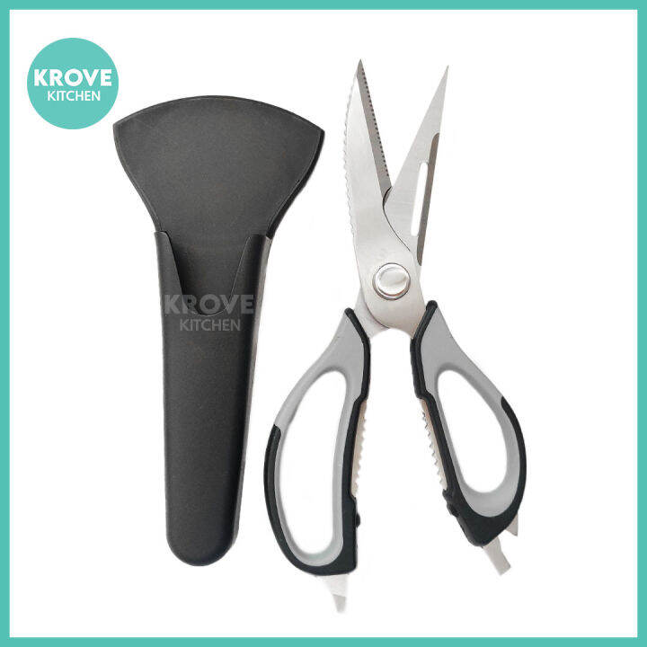 Multifunctional Kitchen Scissors w/ Storage Case Detachable Stainless ...