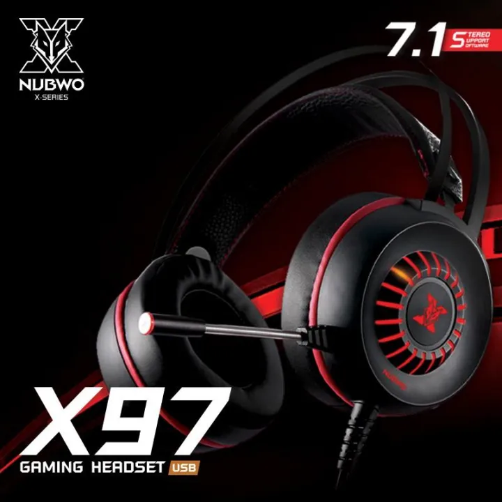 พร้อมมากๆ..[สีแดง] - NUBWO X97 หูฟังเกมมิ่ง 7.1 USB Gaming Headset..หู ...