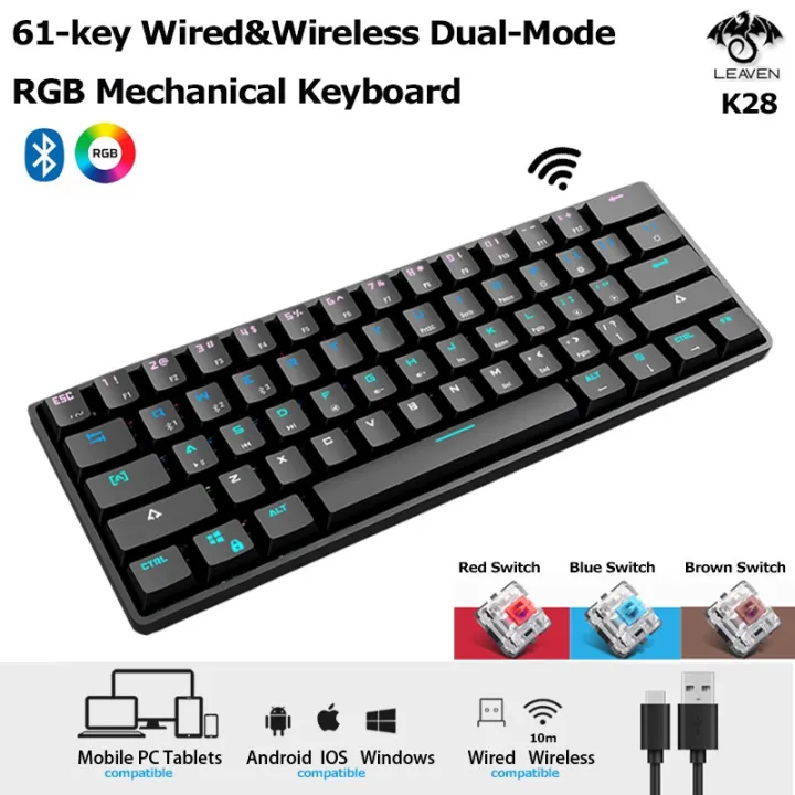 K550 / K880 / K990 / K98 / K28 87Key Mechanical Hot swappable Keyboard RGB Backlight Wired ...
