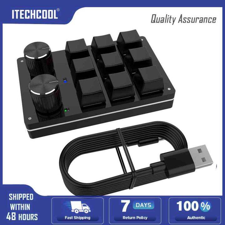 🔥【HOT】🔥2023 INS Programming Macro Keyboard 9 Key + 2 Knob One-handed ...