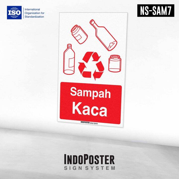 Stiker Safety Sign K3 ISO Tempat Sampah Kaca | Lazada Indonesia