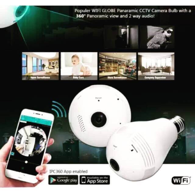 IP CAMERA PANORAMIC BOLA LAMPU KAMERA CCTV WIRELESS | Lazada Indonesia