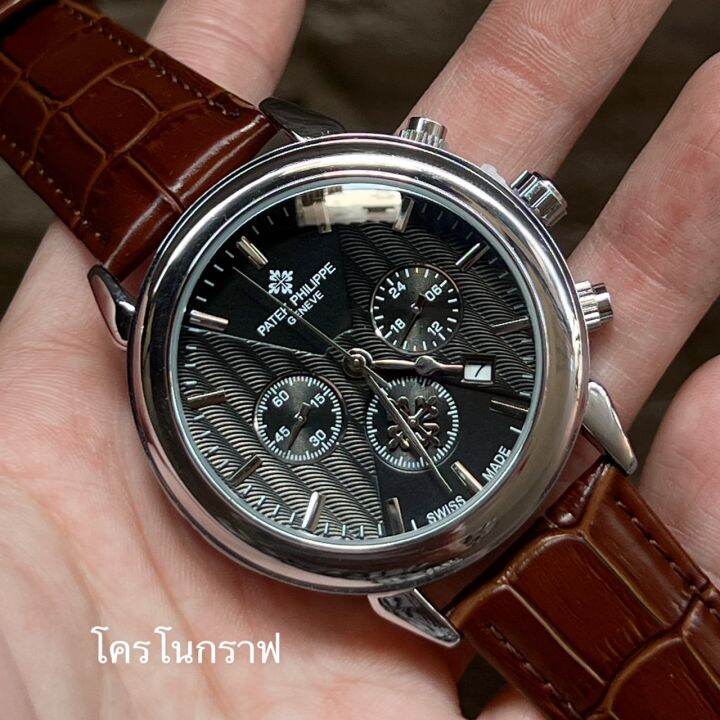 [P-Time] นาฬิกาข้อมือชายไฮเอน โครโนกราฟ สายหนัง วงในใช้ได้ สิ้นค้าตรง ...