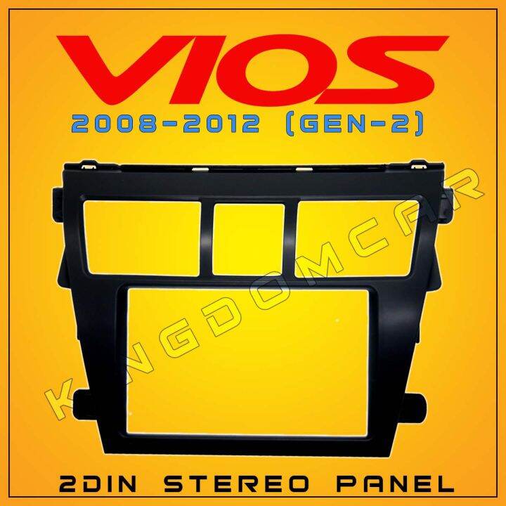 (Flat Black) 2din Stereo Conversion Panel for Toyota Vios 2008 2009 ...