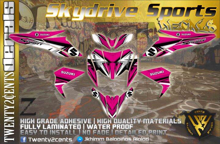 Suzuki skydrive sports decals sticker racing graphics | Lazada PH