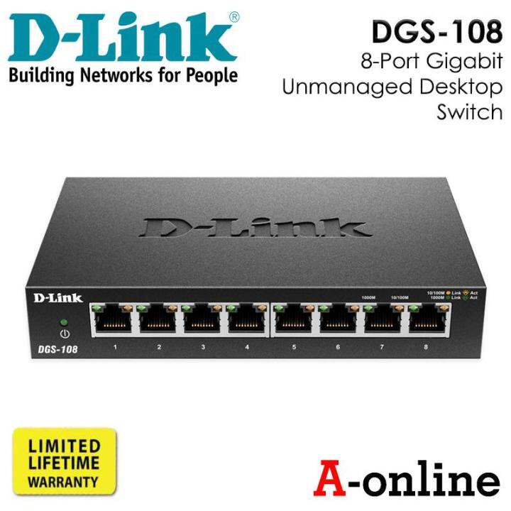 D-Link DGS-108 8-Port Gigabit Unmanaged Desktop Switch/aonline | Lazada ...