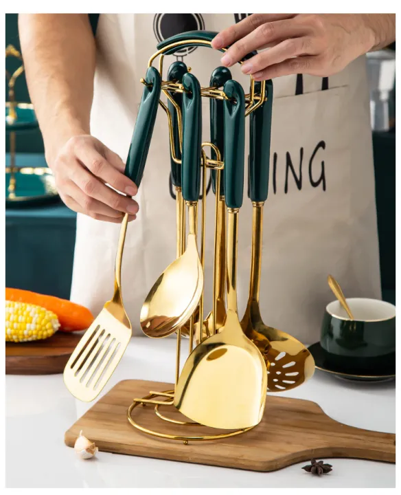 6pcs in 1 Stand Spatula Tools Organizer Stainless Steel Utensils ...