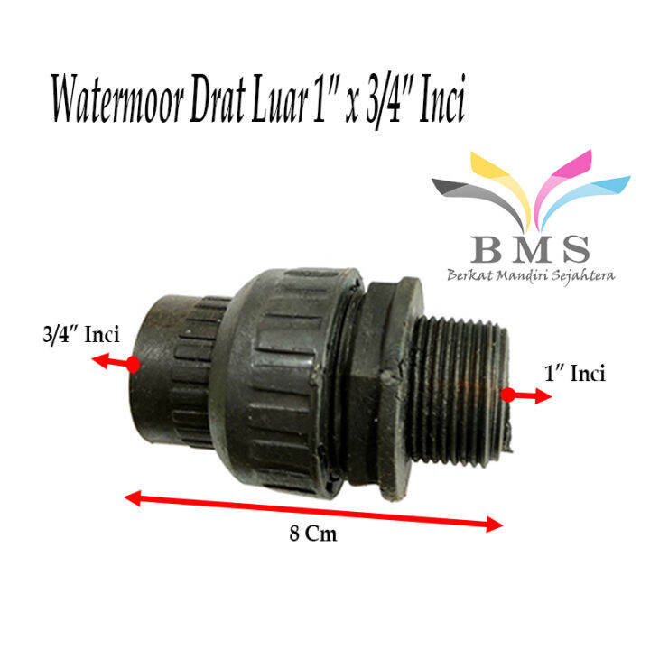 BMS - Watermur / water mur / Water Mor Drat Luar Drat Dalam PVC 1"x3/4 ...
