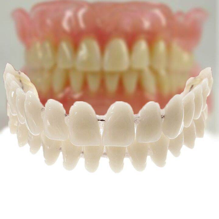 28pcs Resin False Teeth Whitening Veneers Fake Tooth Dental Upper Lower ...