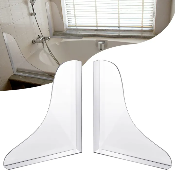 1 Pair Bathtub Splash Guards with Adhesive Tape Curved Design ...