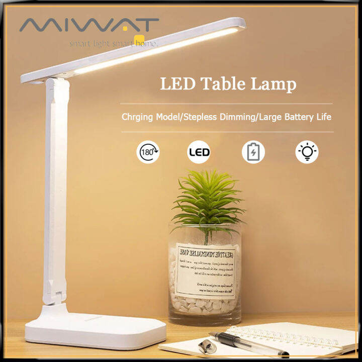 MIWAT Touch Dimming LED Light Desk Lamp Meja Lampu Study Table Lamp USB ...