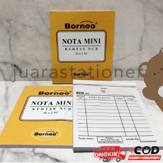 146 - Nota NCR Mini Borneo 2 ply / Nota Kontan Kecil Mini 25 set ukuran ...