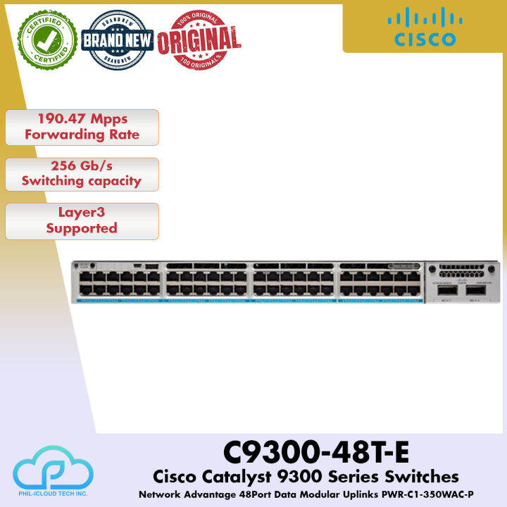 Cisco Catalyst 9300 Series Switch C9300-48T-E Network Essentials 48Port ...