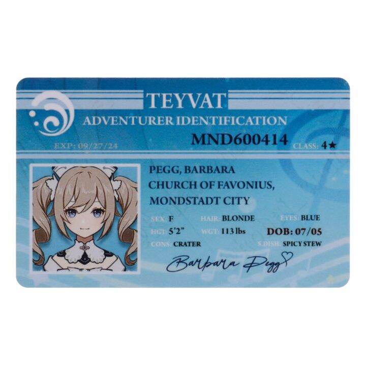 Genshin Impact Anime Identification ID Card PVC Photocard Figure ...