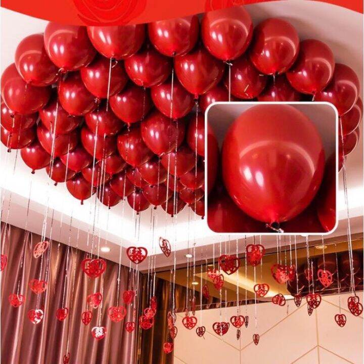 10inches 100pcs Metallic Red Balloons | Lazada PH
