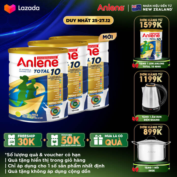 Combo 3 Thực phẩm dinh dưỡng bổ sung Anlene TOTAL 10 800g | Lazada.vn