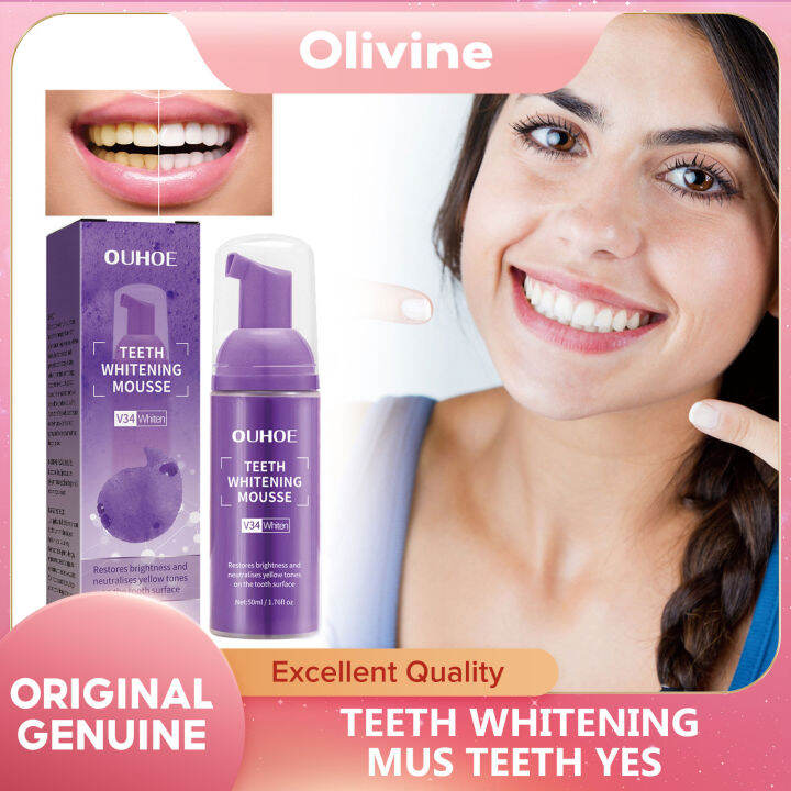 Ouhoe Teeth Whitening Mus Teeth Yes Refreshing Taste Toothpaste Whitening Dazzling Mouth Care ...
