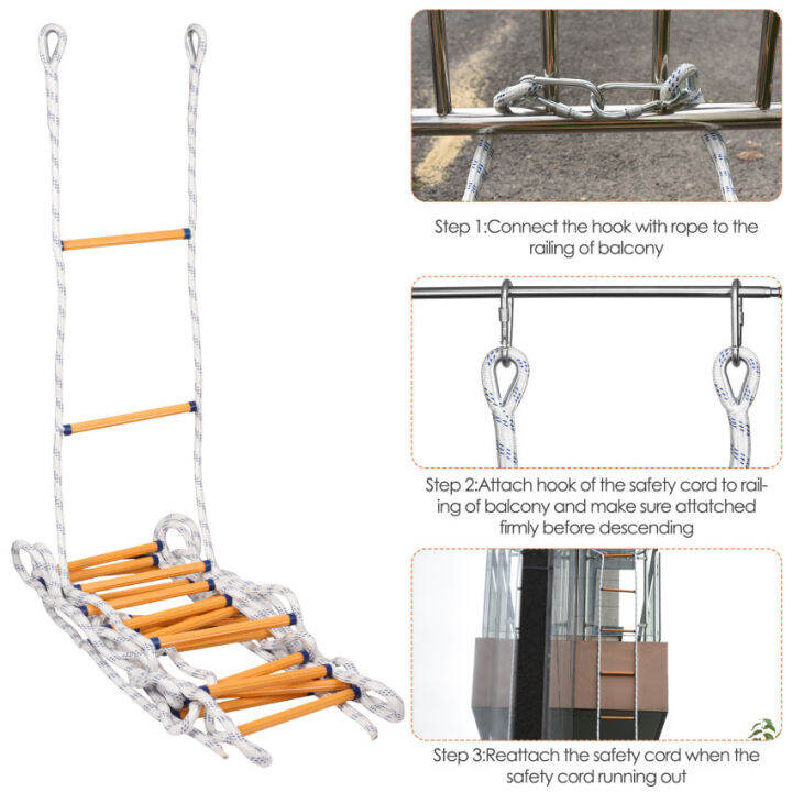 Rope Ladder, Fireproof Rescue Rope Ladder, Multi-Purpose Ladder For ...