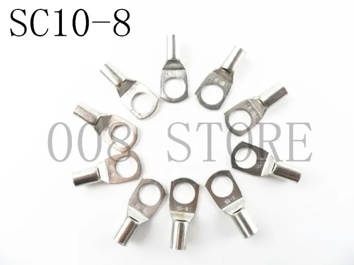 SC 10-8 8mm Bolt Hole Tinned Copper Cable lugs Battery Terminals ...