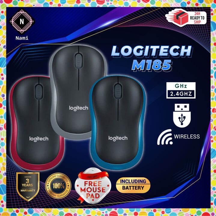 Logitech M185 Wireless Mouse - Original (Double Bubble Wrap Packing ...