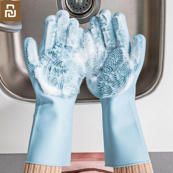 JORDAN & JUDY Magic Silicone Cleaning Gloves Kitchen Foaming Heat ...