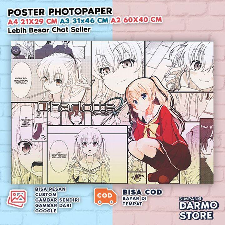 Poster Charlotte Hisan Dinding Anime Wibu Nao Tomori Yuu Shunsuke Ayumi ...