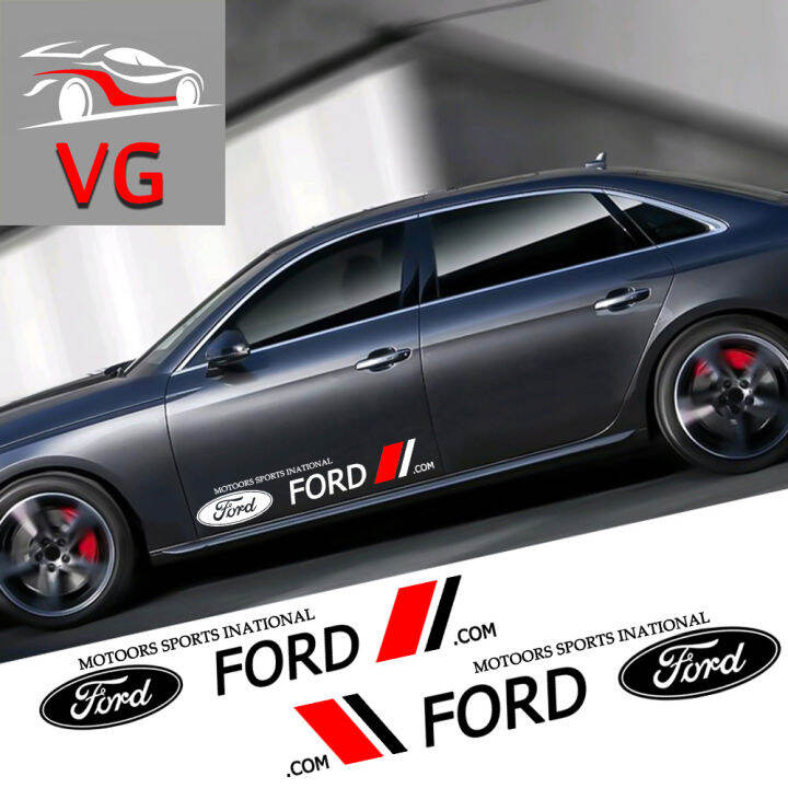1 Pair Car Body Side Skirt Waterproof Vinyl Stickers For Ford Focus mk2 ...