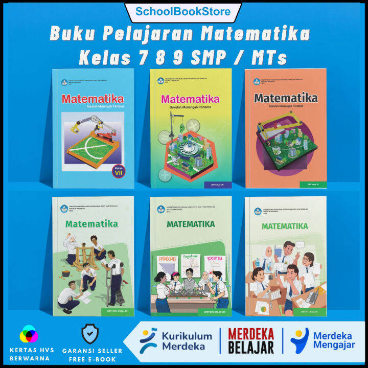 Buku Matematika Kelas 7 8 9 SMP MTs Kurikulum Merdeka Belajar Kurmer Kumer / Buku Paket ...