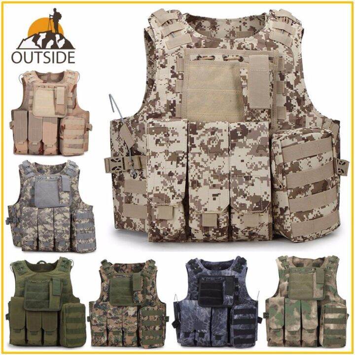 Camouflage Hunting Military Tactical Vest Wargame Body Molle Armor