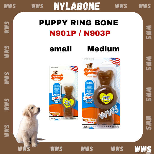 NYLABONE Puppy Ring Bone Teething Toy for Puppies #小狗出牙玩具 # N901P ...