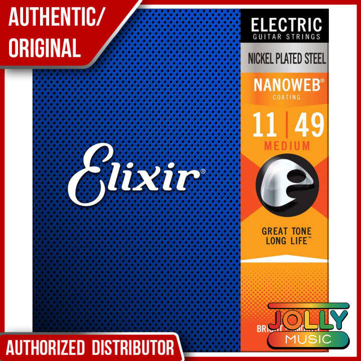 Elixir Electric Nickel Plated Steel Electric Guitar Strings with NANOWEB Coating (6-string, 7 ...