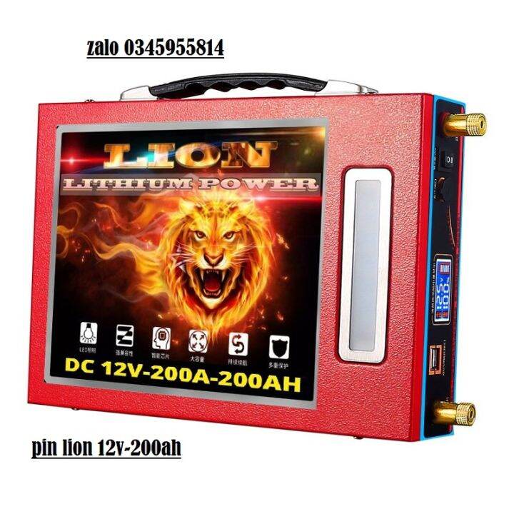 PIN LITHIUM 12V-200AH LION kim loại - pin lithium 12v-200ah | Lazada.vn