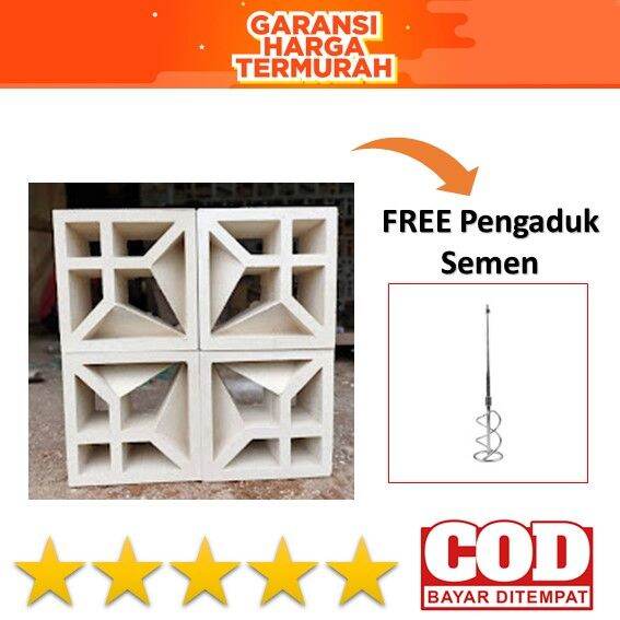 cetakan roster krawangan pagar 20cm FREE pengaduk semen | Lazada Indonesia