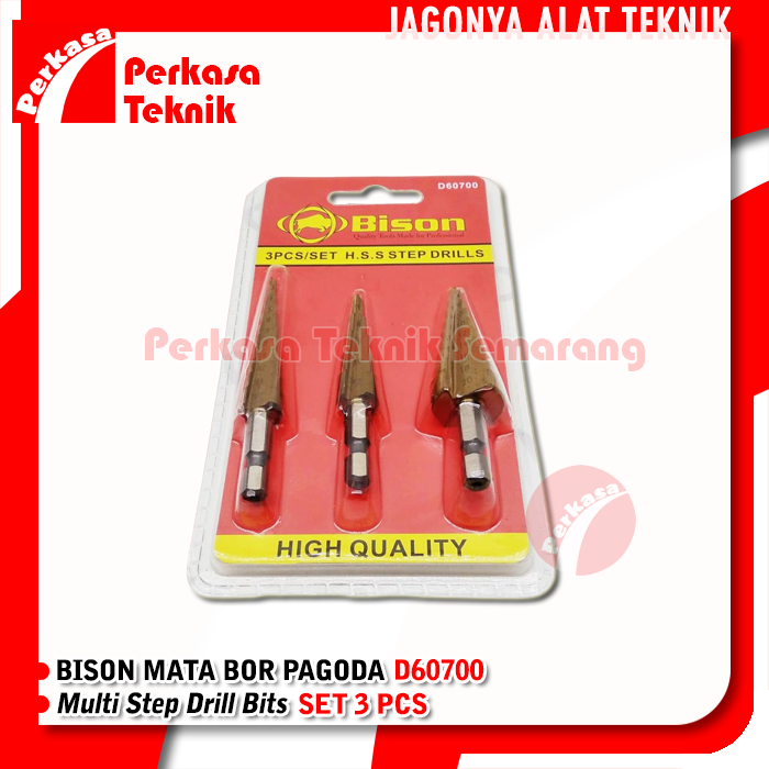 Mata Bor Pagoda 3-20mm BISON D60700 Multi Step Drill Bits Set 3 Pcs | Lazada Indonesia